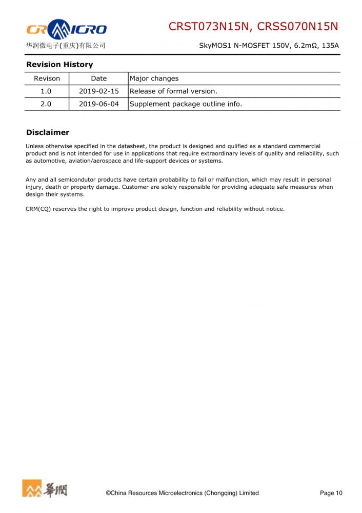 CRST073N15N datasheet page 10