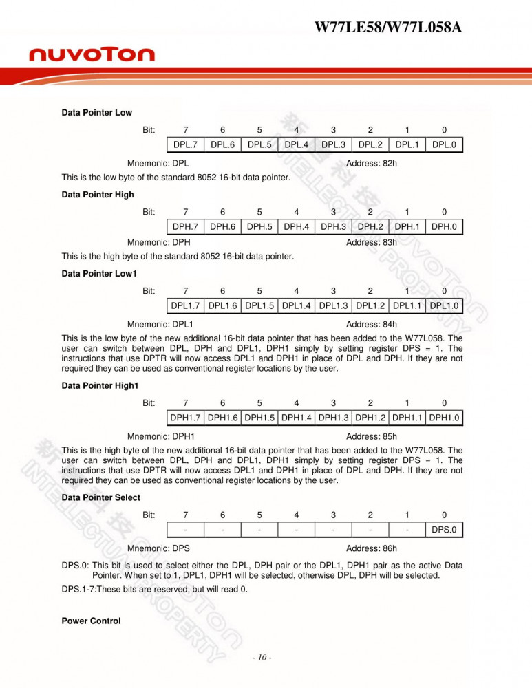 W77L058 datasheet page 10