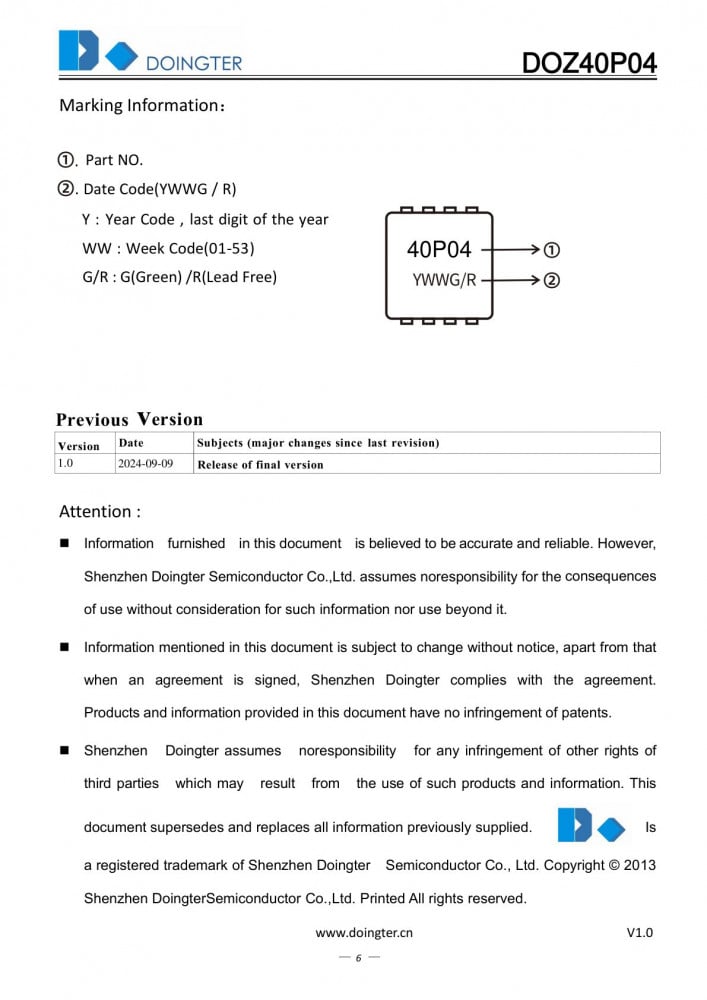 DOZ40P04 datasheet page 6