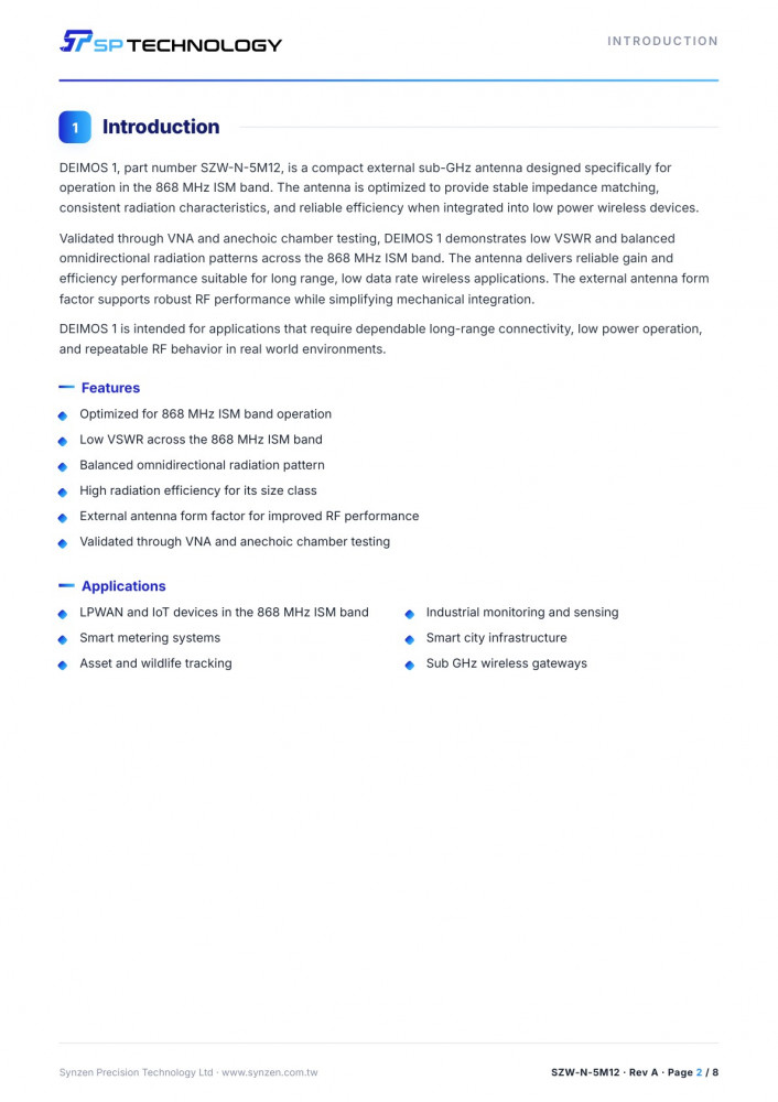 SZW-N-5M12 technical document, page 2