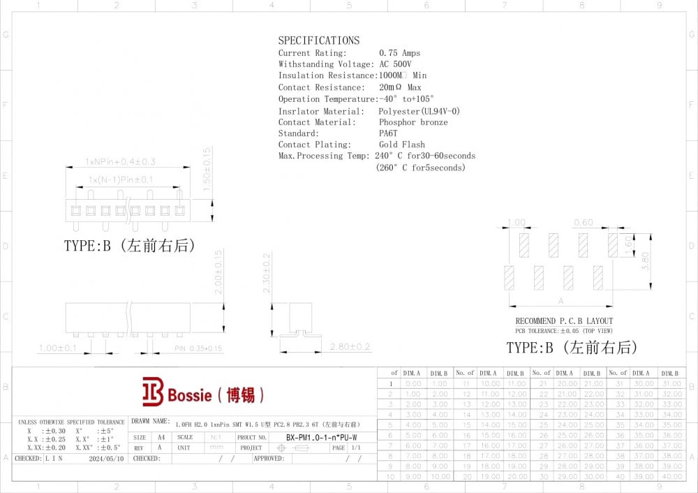 BX-PM1.0-1-3PU-W technical drawing