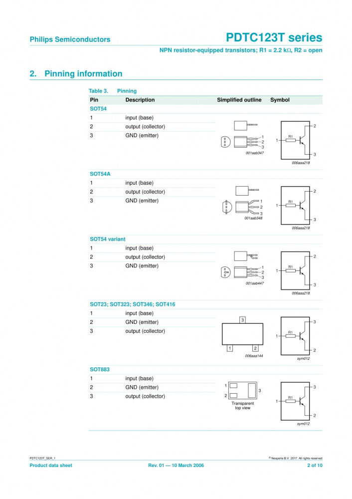 PDTC123TT datasheet page 2