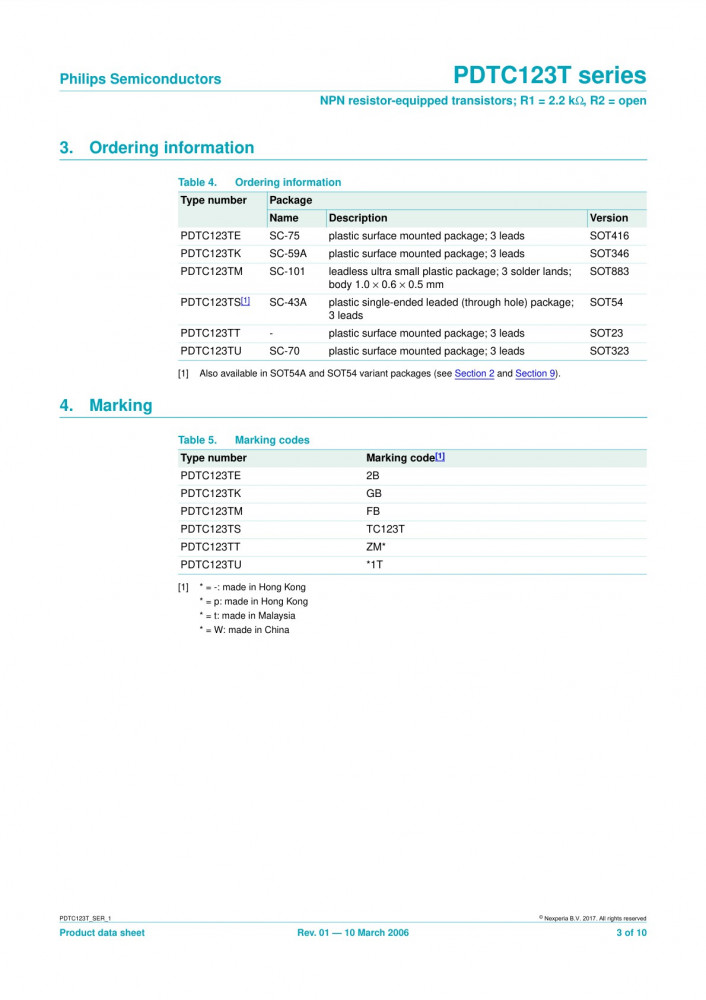 PDTC123TT datasheet page 3
