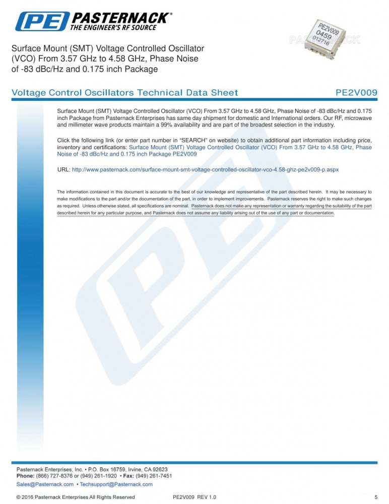 PE2V009 datasheet page 5