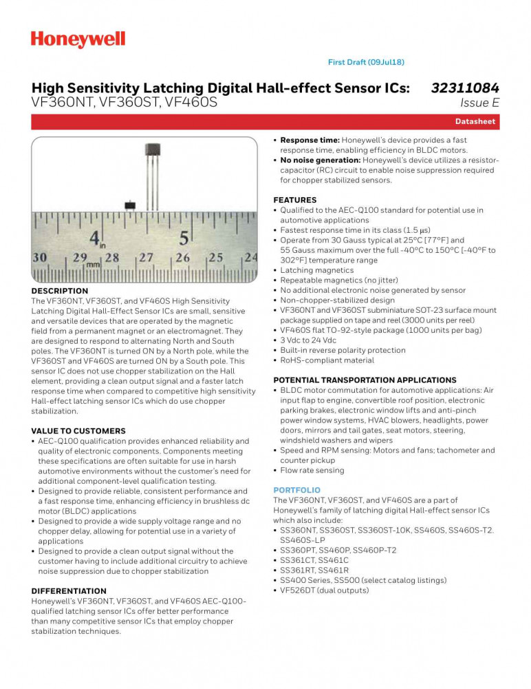VF460S datasheet page 1