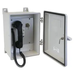 Page/Party® Station, Outdoor, Metallic, Single Party, 120VAC