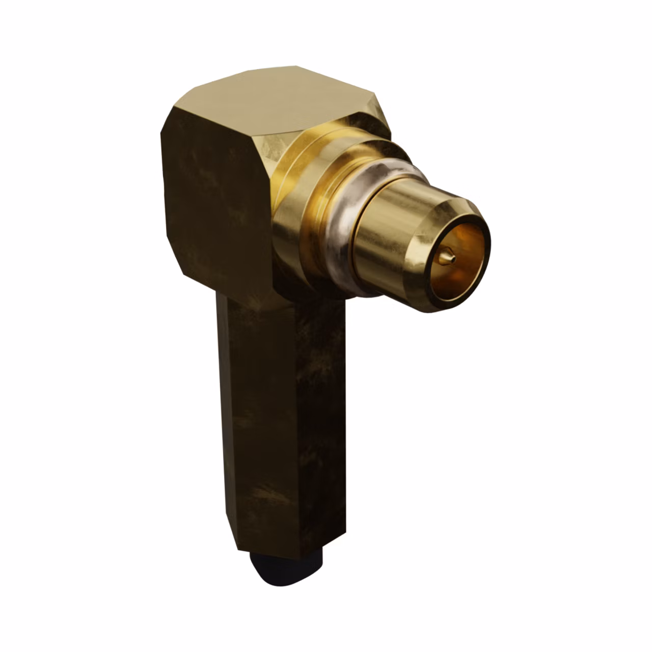 MMCX Plug, Right-Angle, Crimp, RG-178/RG-196, Brass Body, 0.127µm Gold (Au) Plating, One Piece Per Bag, 50 Ohms for sale