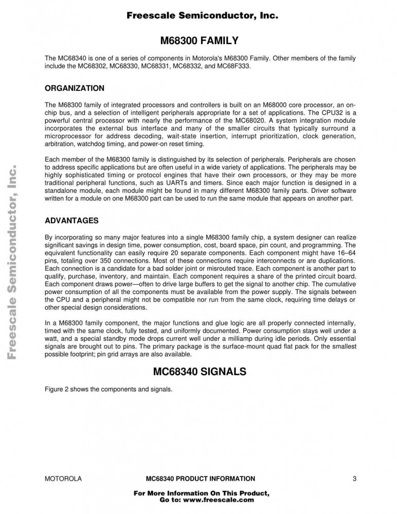 MC68340 product information page 3