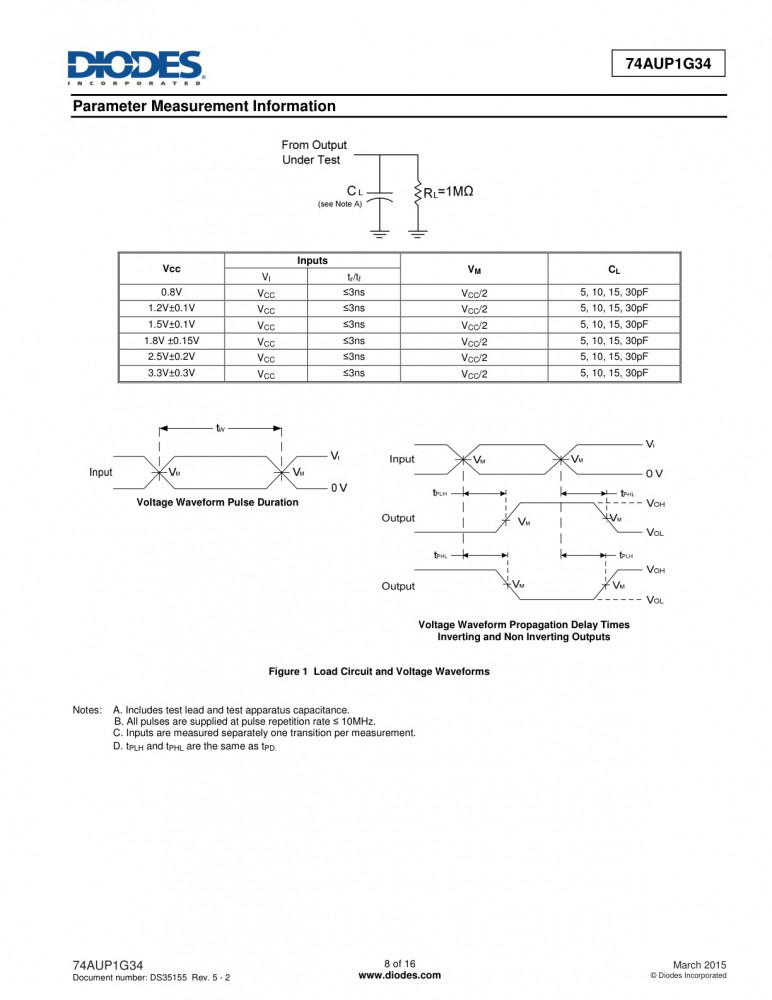 74AUP1G34SE-7 datasheet page 8