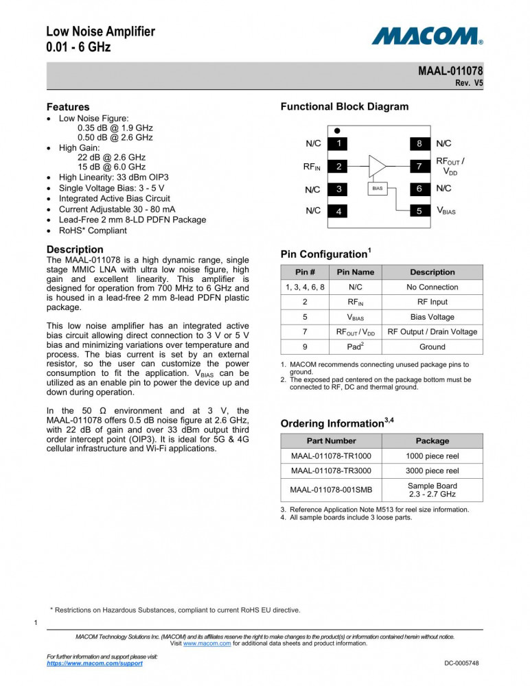MAAL-011078 datasheet page 1