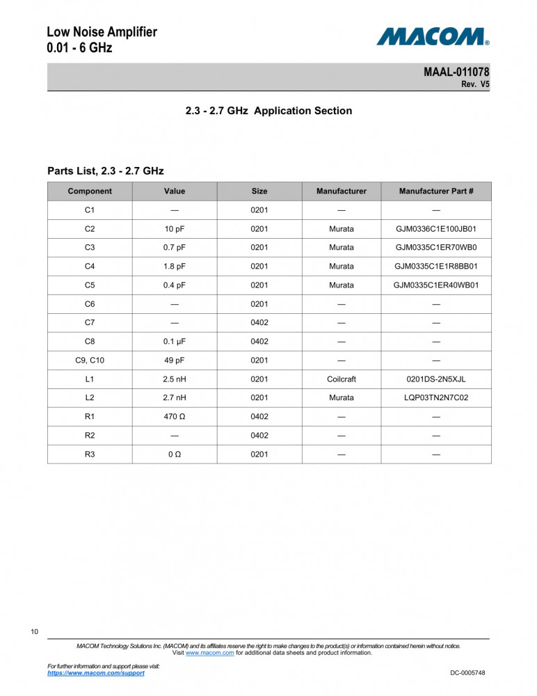 MAAL-011078 datasheet page 10