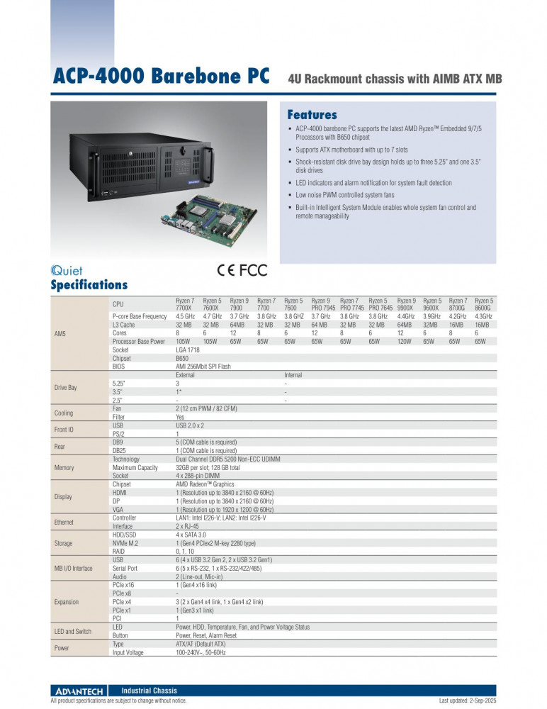 ACP-4000 product document page 1