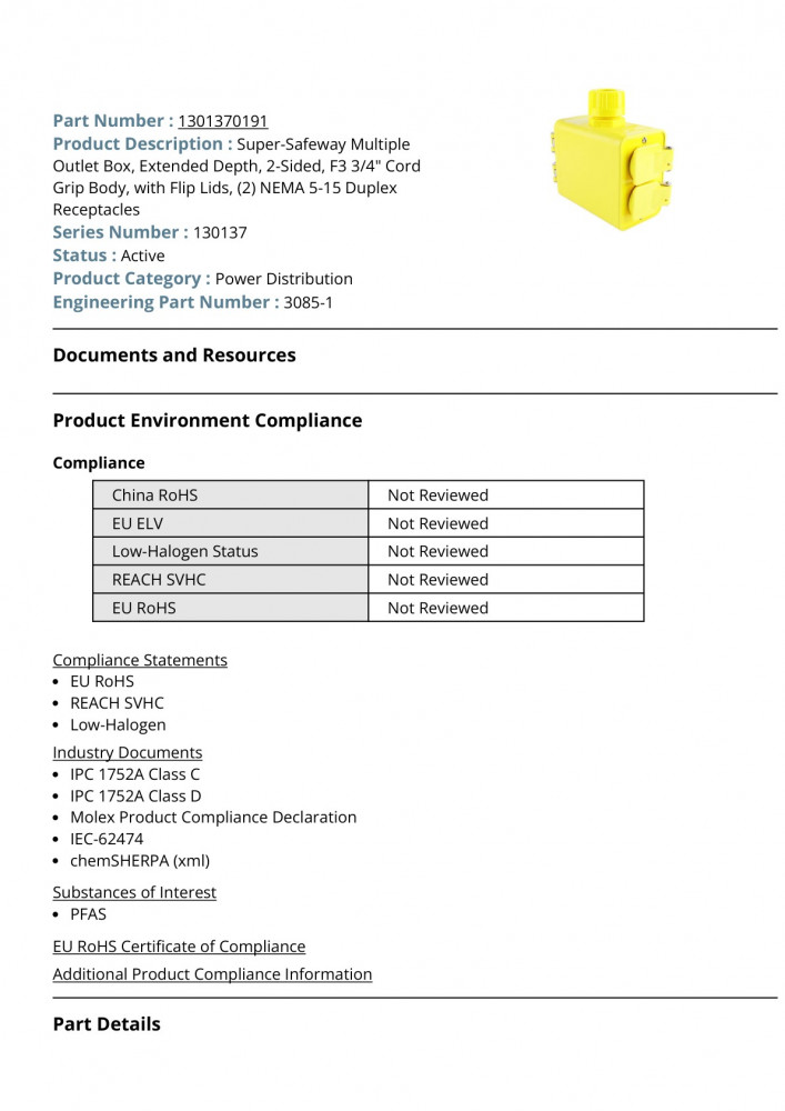 MOLEX 1301370191 product document page 1