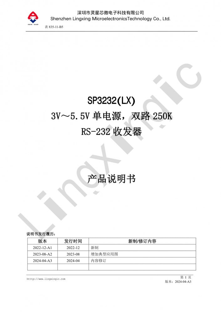 SP3232EEN(LX) datasheet page 1