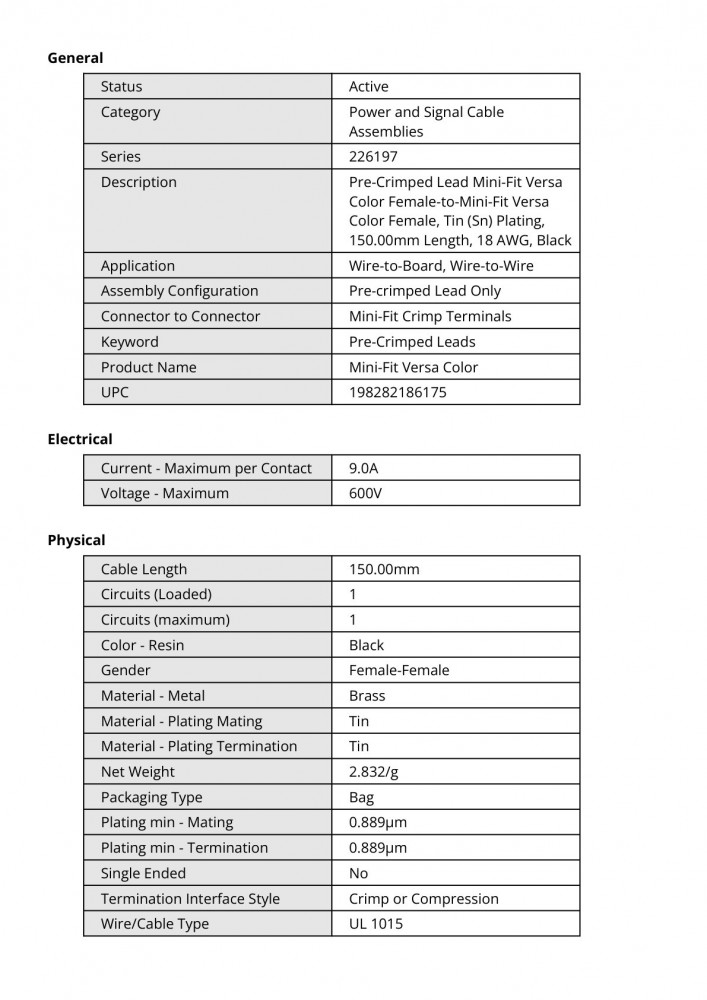 Technical document image 2 for MOLEX 2261971112
