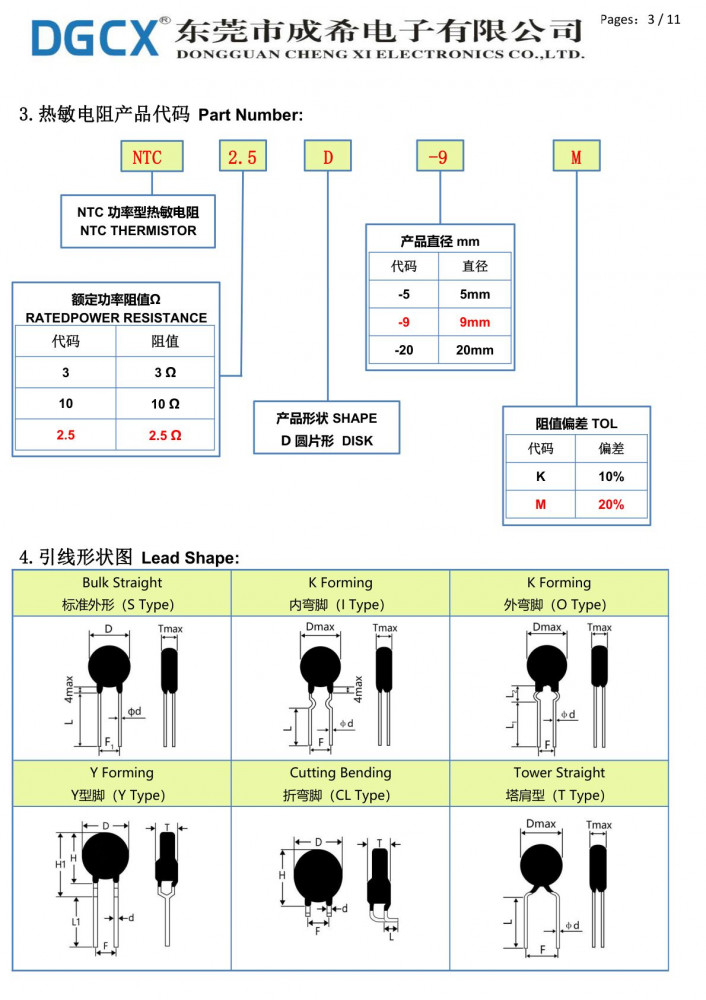 NTC2.5D-9SMFSOE datasheet page 3