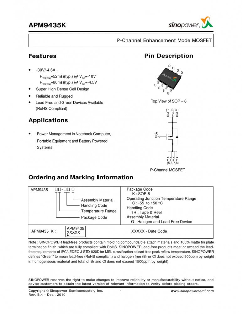 APM9435KC-TRG datasheet page 1