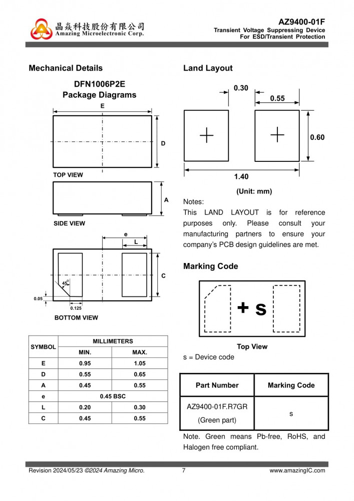 AZ9400-01F datasheet page 7