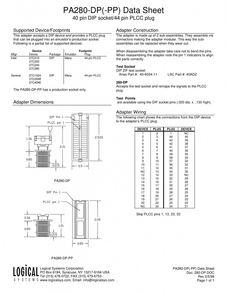 PA280-DP datasheet page preview