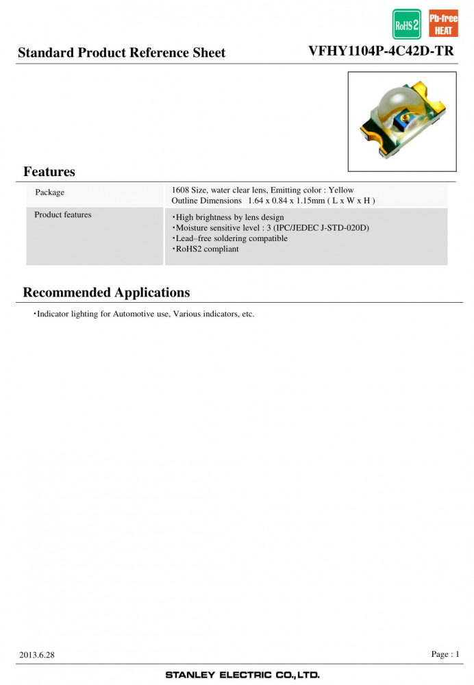 VFHY1104P-4C42D datasheet page 1