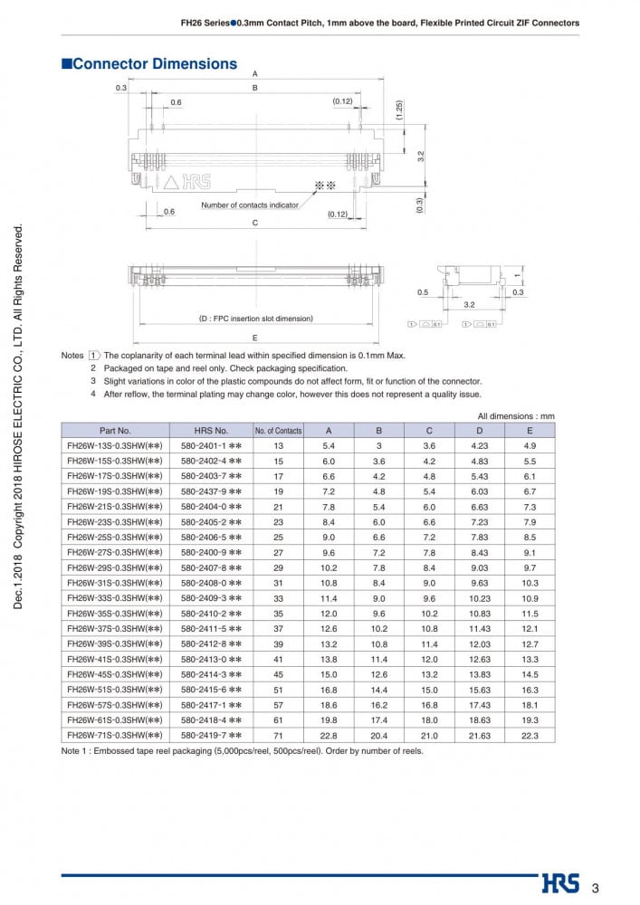 HRS FH26W datasheet page 3