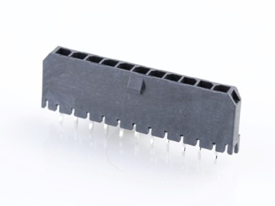 Micro-Fit BMI Receptacle Housing, Single Row, Panel Mount, 12 Circuits, Nylon, UL 94V-0