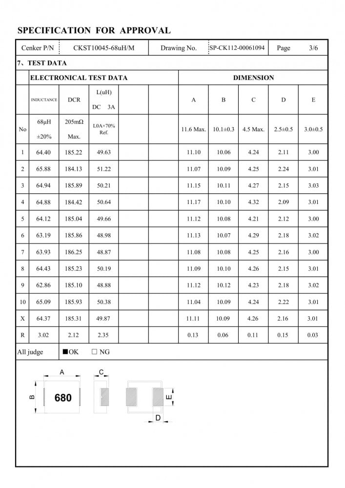 CKST10045-68uH/M packaging page