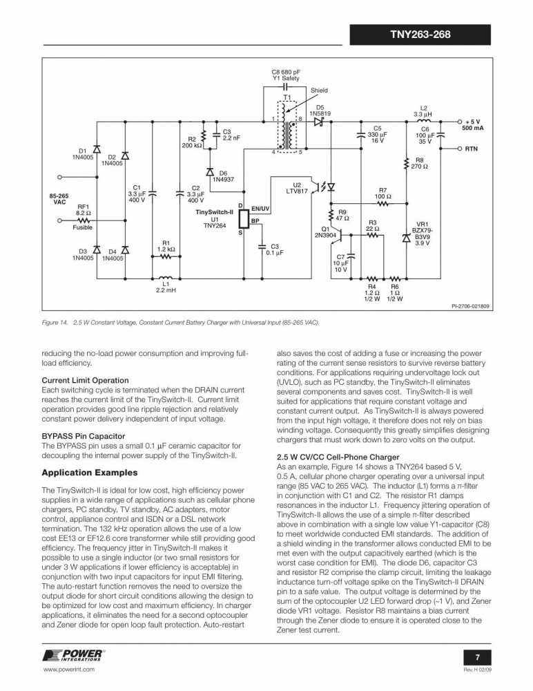 TinySwitch-II technical document page 7