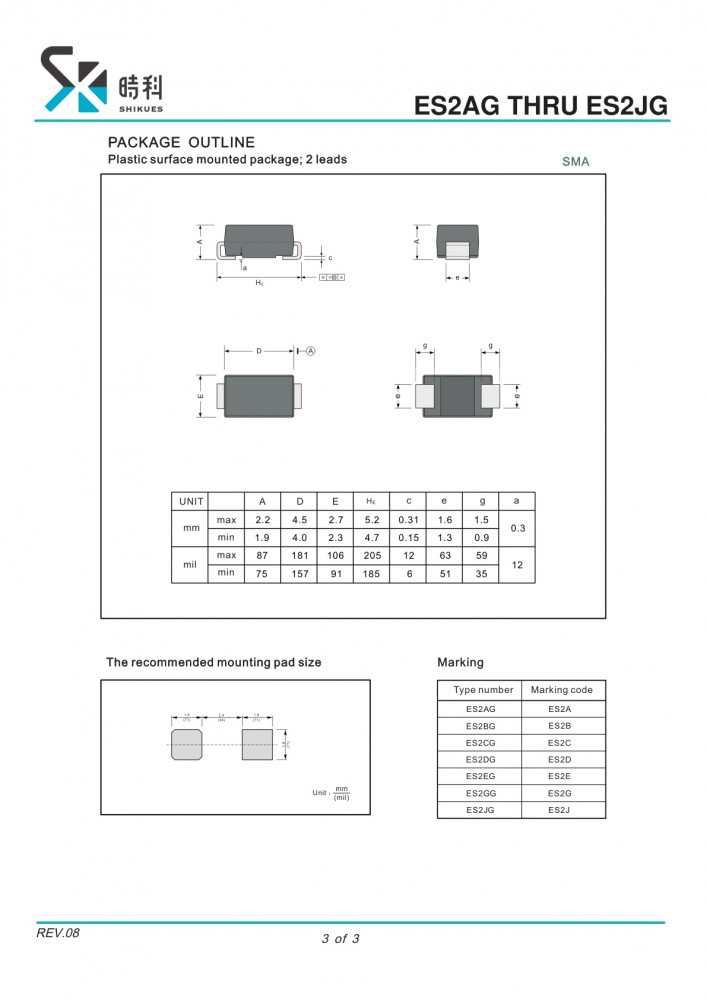 ES2JG datasheet page 3