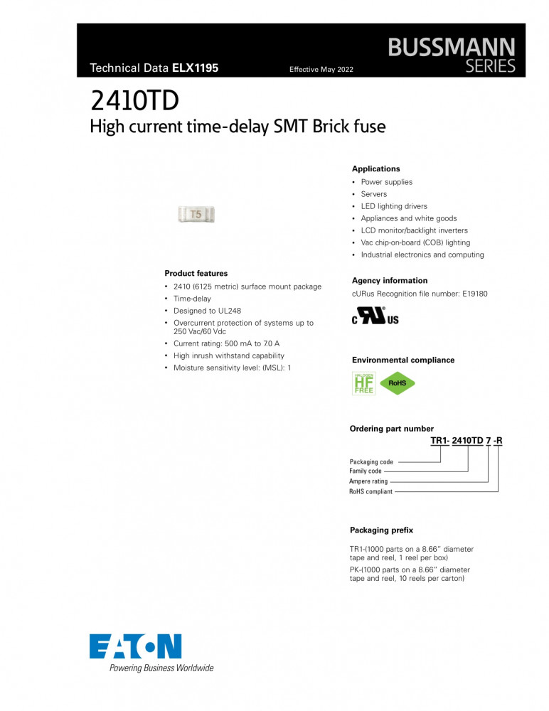 EATON 2410TD datasheet page 1