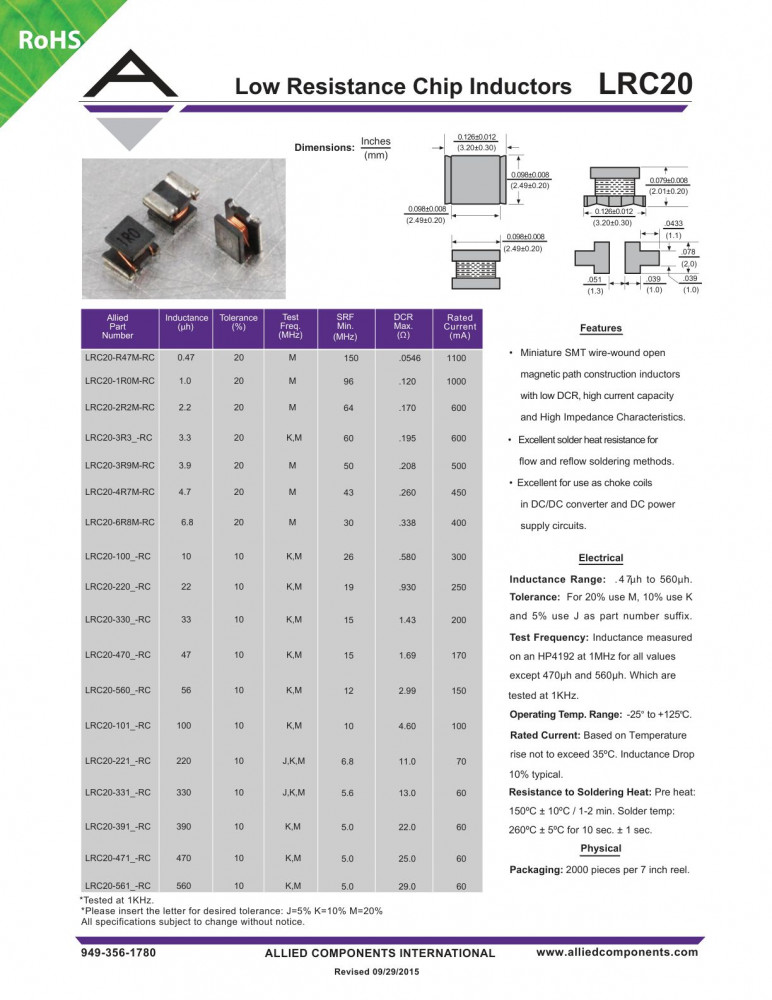 LRC20 series product document image
