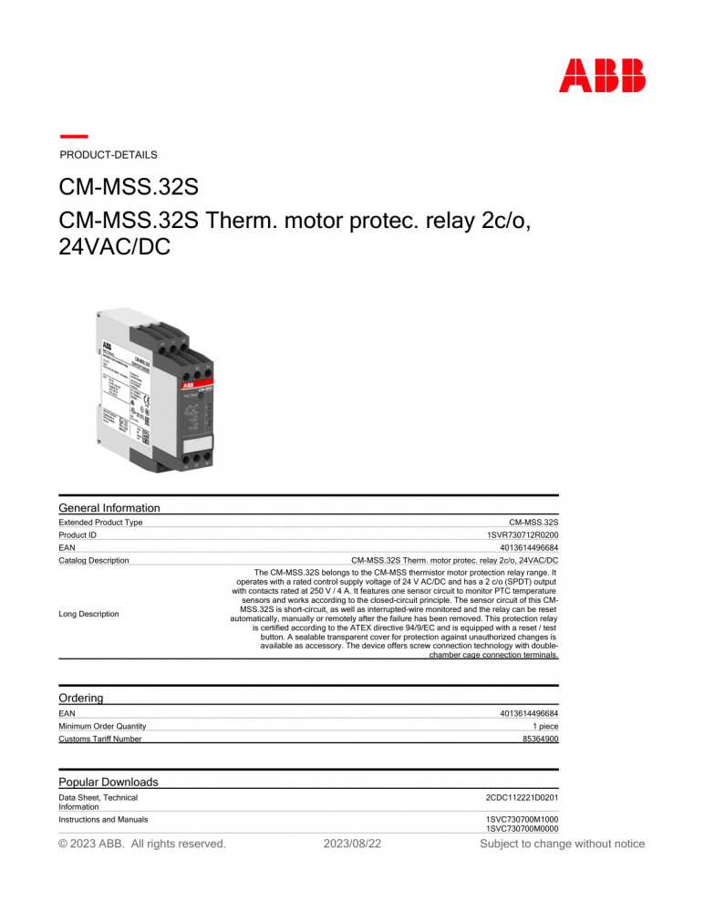 ABB CM-MSS.32S datasheet page 1