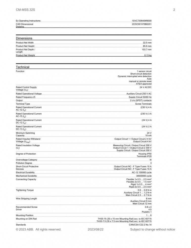 ABB CM-MSS.32S datasheet page 2