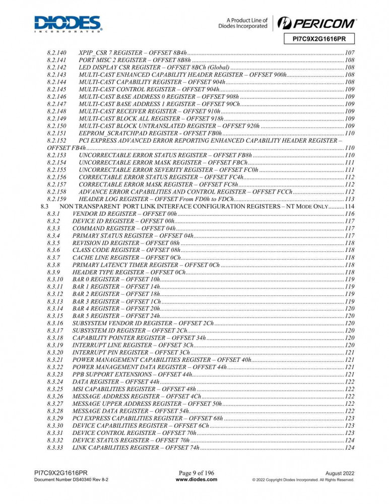 PI7C9X2G1616PR datasheet page 9