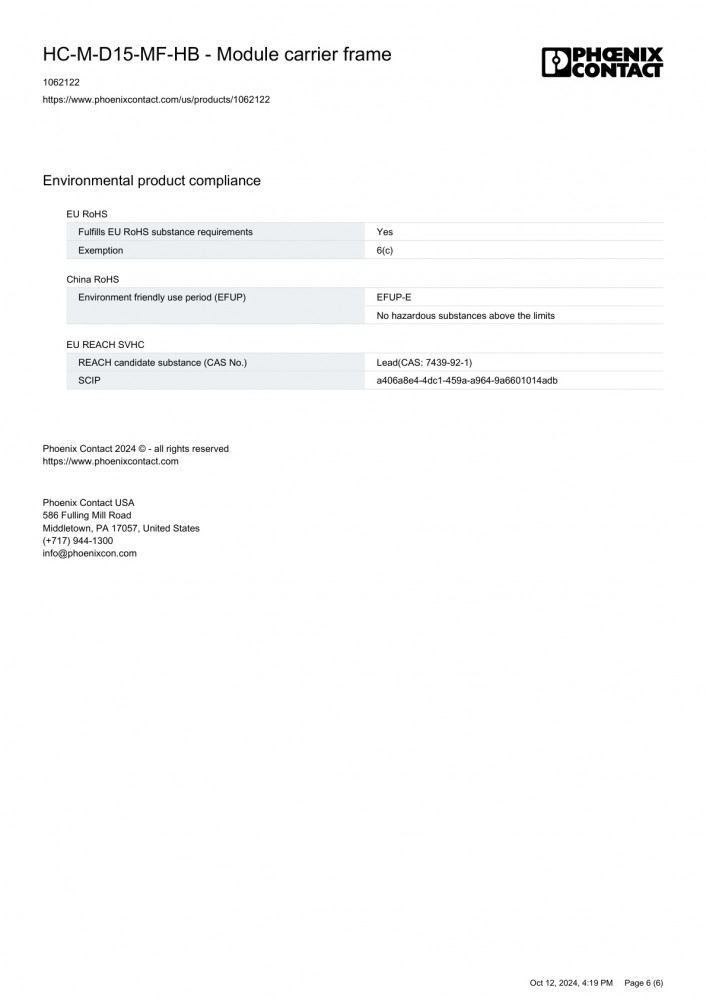 Phoenix Contact 1062122 technical document page 6