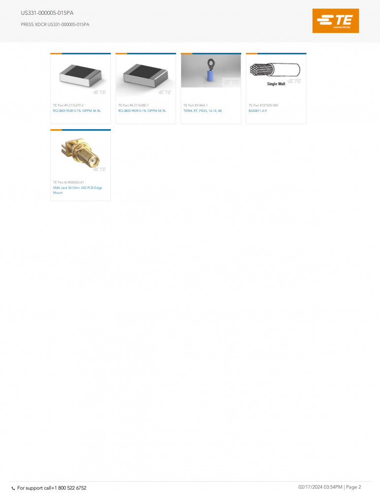 US331-000005-015PA technical document page 2