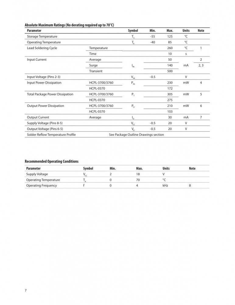 HCPL-3760 datasheet page 7
