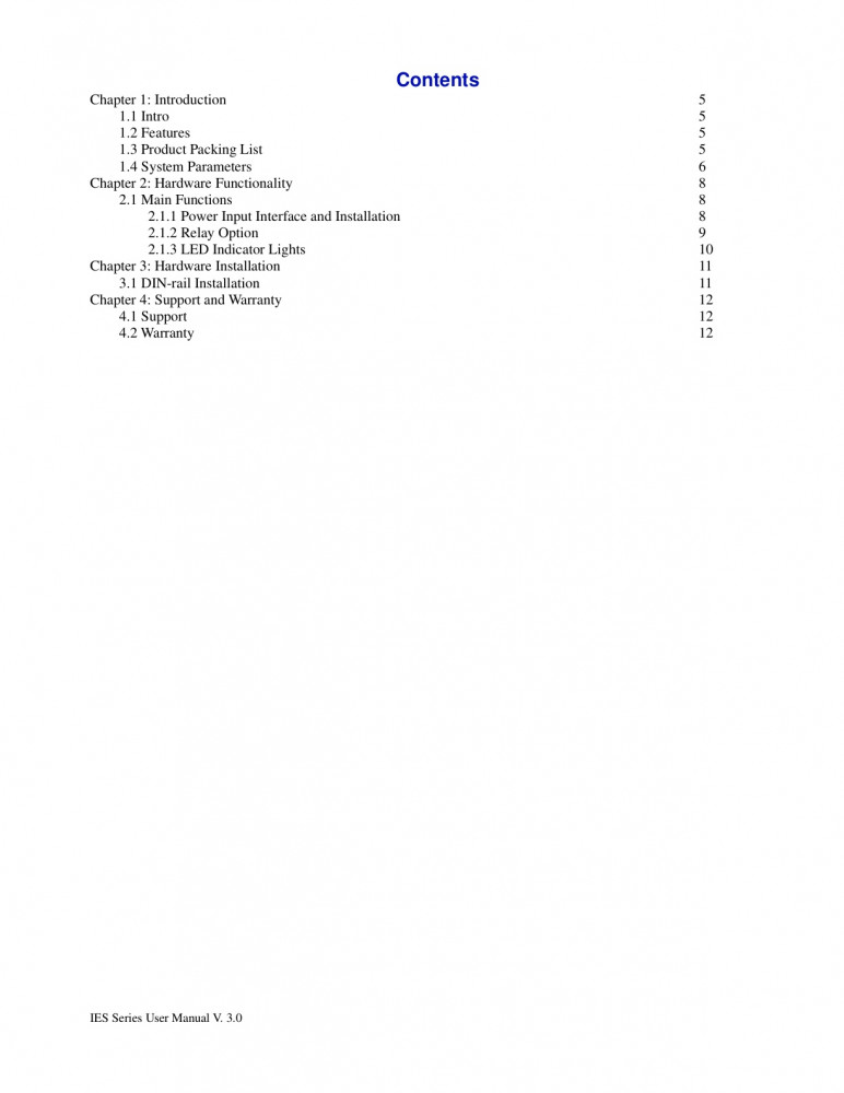 IES series user guide page 4
