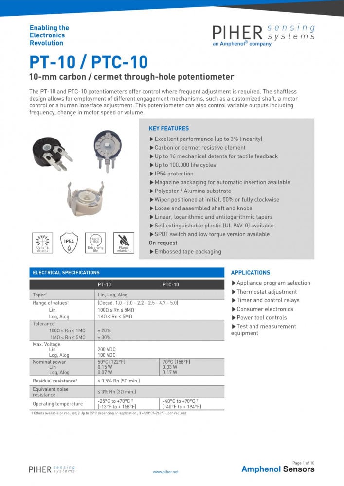 PT-10 technical document page 1