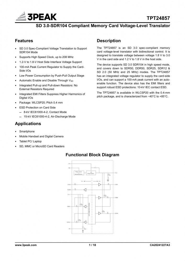 TPT24857 datasheet page 1