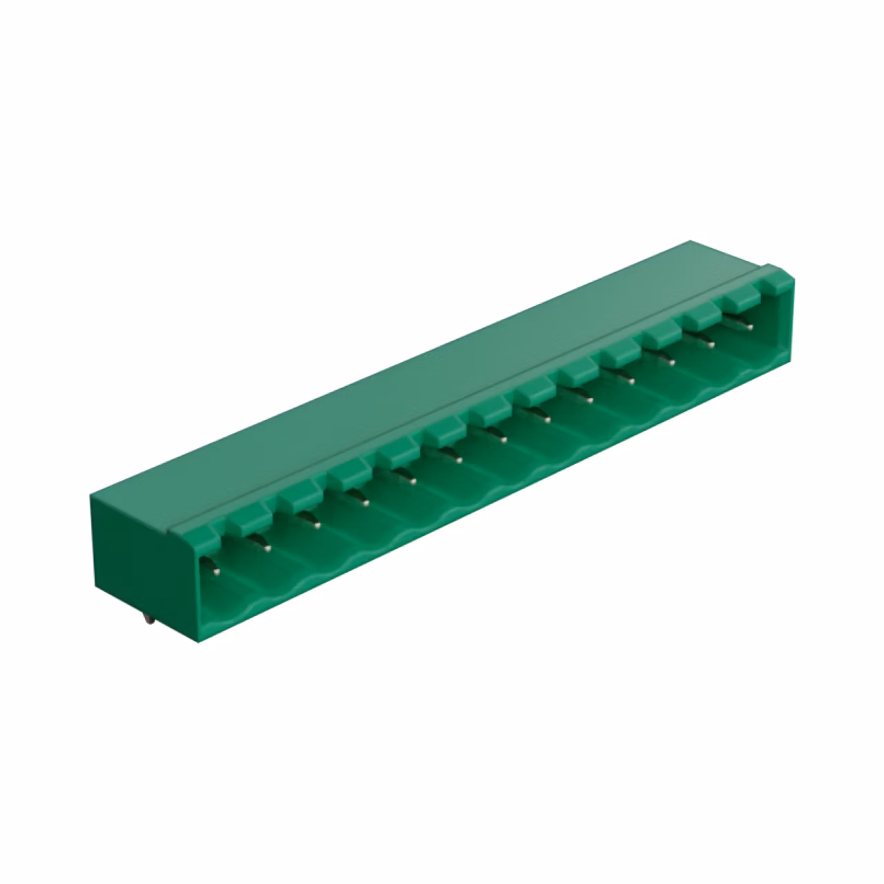 5.08mm Pitch Eurostyle Right-Angle PCB Header, Green Housing, 13 Circuits for sale