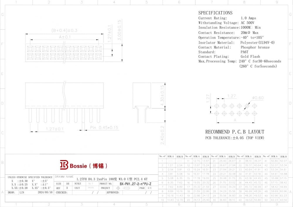 BX-PM1.27-2-19PU-Z technical drawing