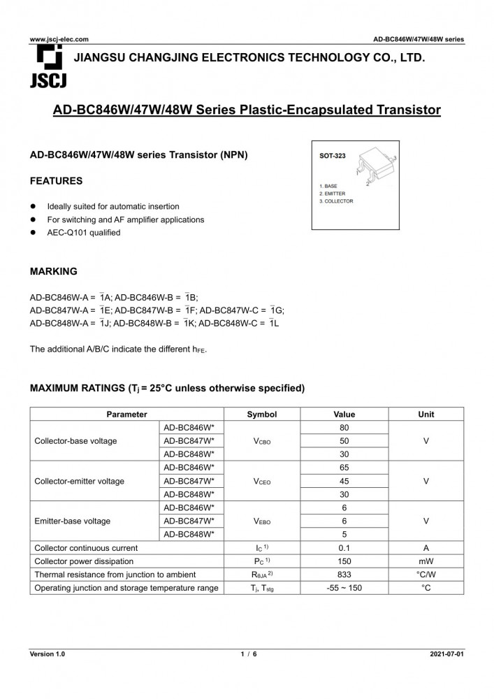 AD-BC847W-B datasheet page 1