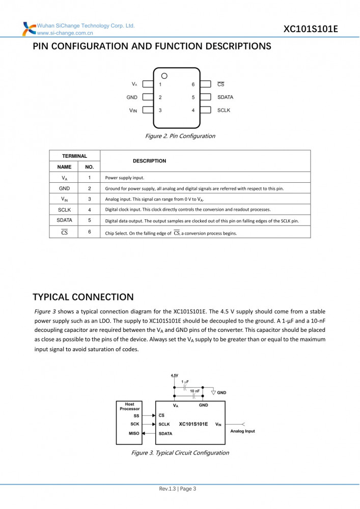 XC101S101E technical document page 3