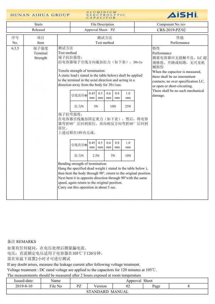 AISHI PZ specification page 8