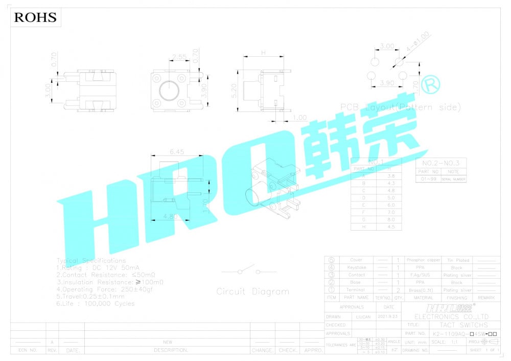 K2-1109AQ-D4SW-04 technical drawing sheet 1