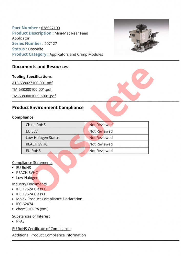 Tooling document preview, page 1
