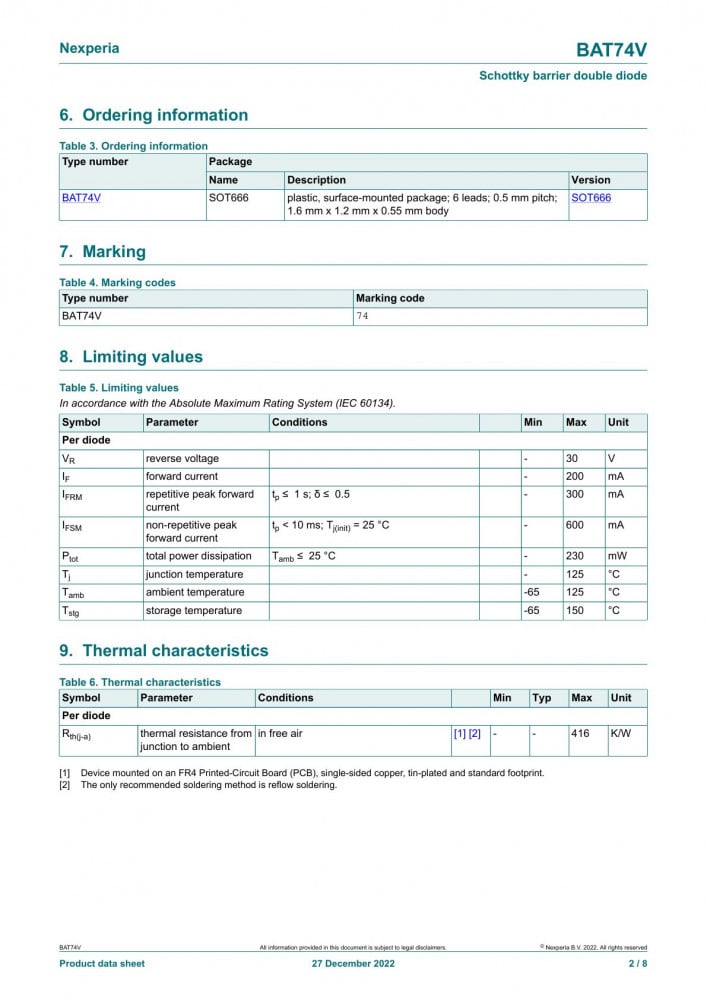 BAT74V,115 datasheet page 2