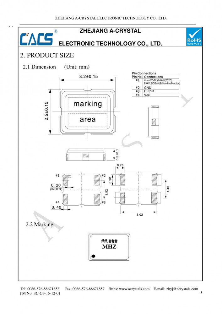 PTC3225 technical document page 3
