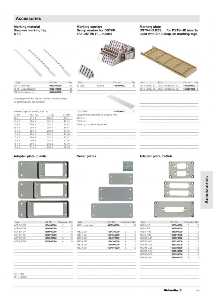 WEIDMULLER heavy-duty connector accessories document page 8